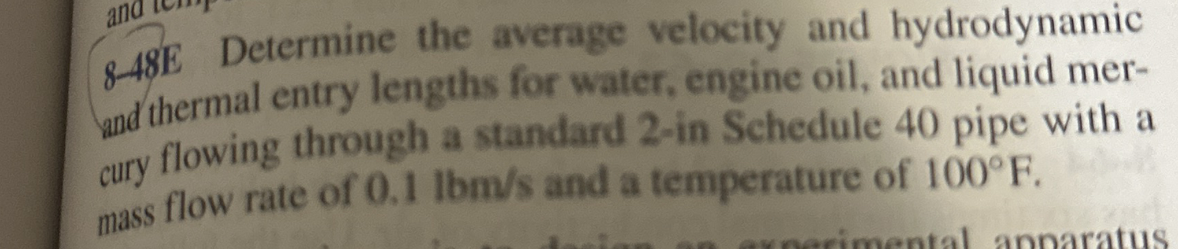 Solved 8-48E Determine the average velocity and hydrodynamic | Chegg.com