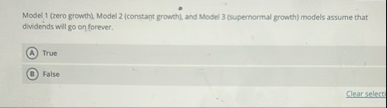 Solved Model 1 (zero growth, Model 2 (constant growth), ﻿and | Chegg.com