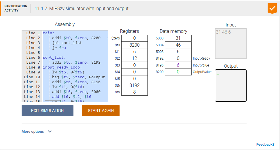 Solved # Main function to initiate sorting processmain: | Chegg.com