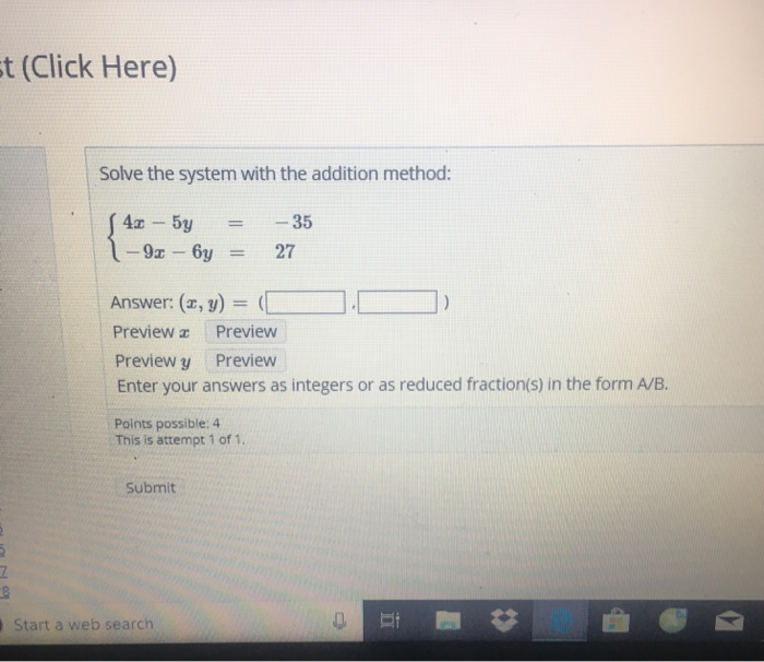 Solved st (Click Here) Solve the system with the addition | Chegg.com