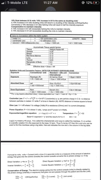 A technique is 30 mAs using a 8:1 grid and produces a | Chegg.com