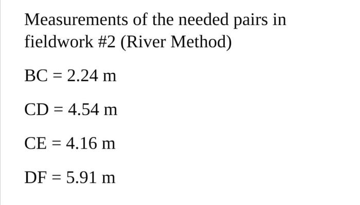 Solved Measurements of the needed pairs in fieldwork #2 | Chegg.com
