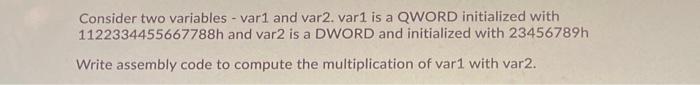 Solved Consider two variables - var1 and var2. var1 is a | Chegg.com