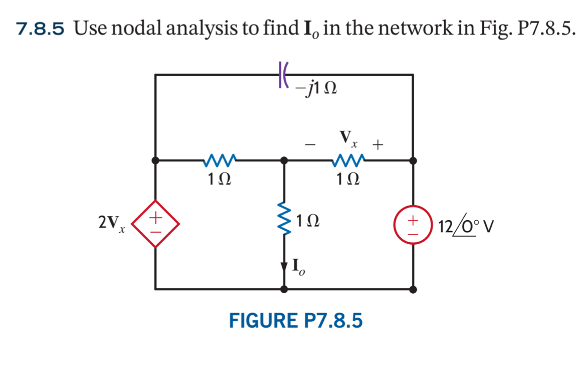 Solved 7.8.5 ﻿Use nodal analysis to find Io ﻿in the network | Chegg.com