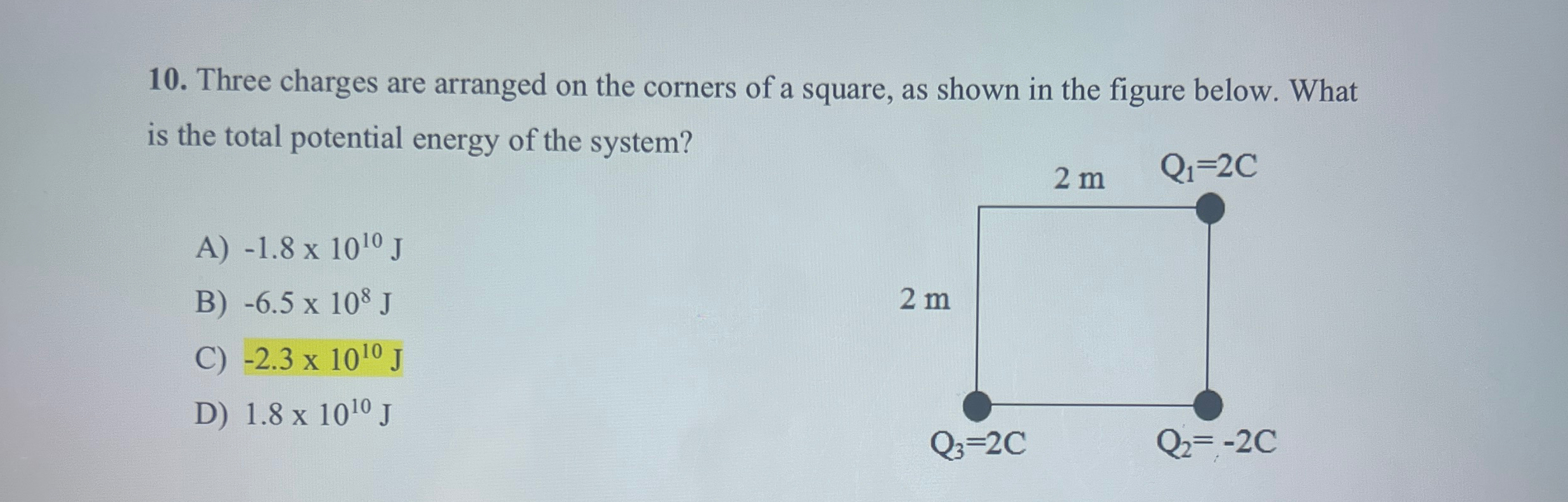 Solved Three charges are arranged on the corners of a | Chegg.com