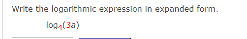 Solved Write the logarithmic expression in expanded | Chegg.com