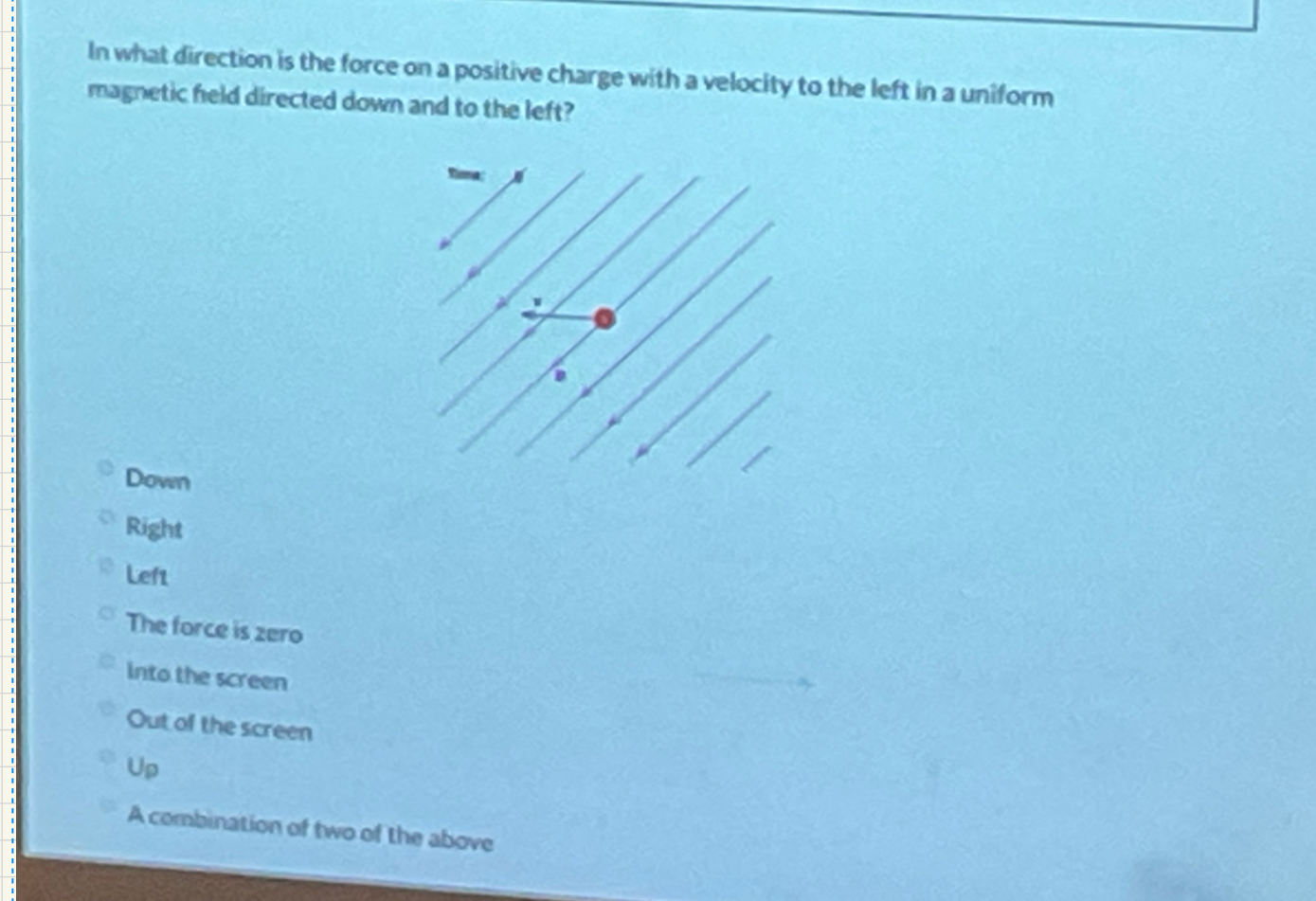 Solved In what direction is the force on a positive charge | Chegg.com