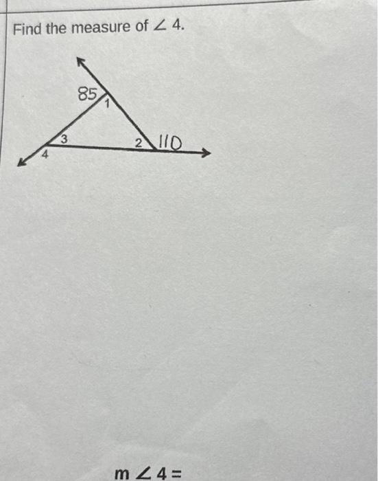 Solved Find the measure of ∠4. | Chegg.com