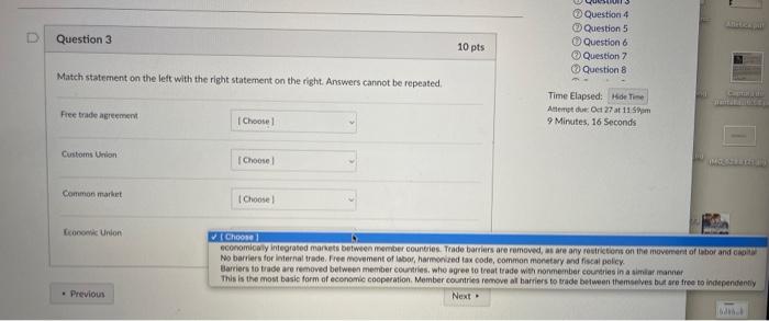 Solved Match statement on the lett with the right statement | Chegg.com