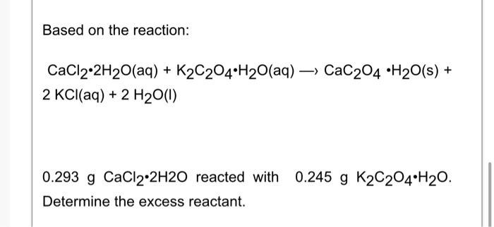 Solved Based on the reaction: | Chegg.com