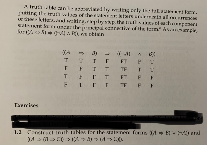 Solved A truth table can be abbreviated by writing only the | Chegg.com