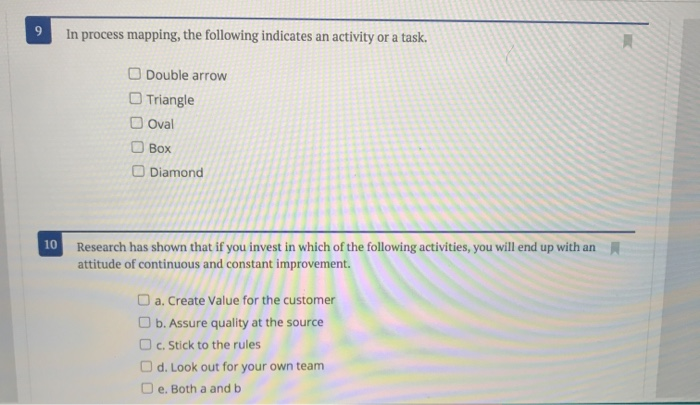 Solved 9 In process mapping, the following indicates an | Chegg.com Solved 9 In process mapping, the following indicates an | Chegg.com