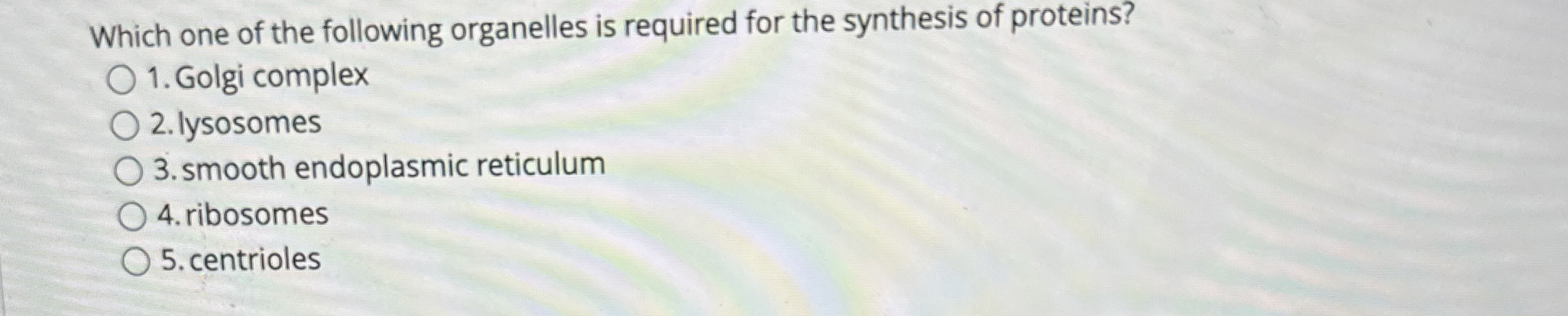 Solved Which one of the following organelles is required for | Chegg.com