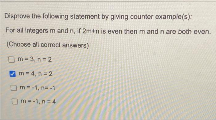 Solved Disprove the following statement by giving counter | Chegg.com