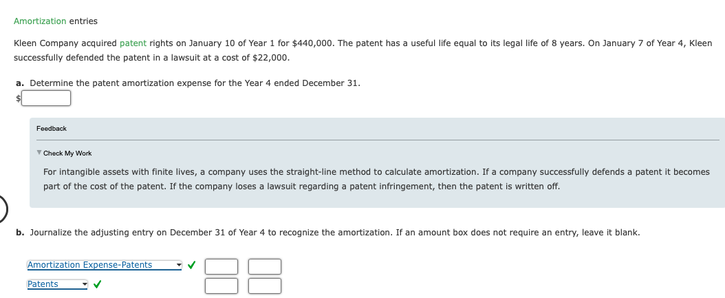 Solved Amortization entriesKleen Company acquired patent | Chegg.com