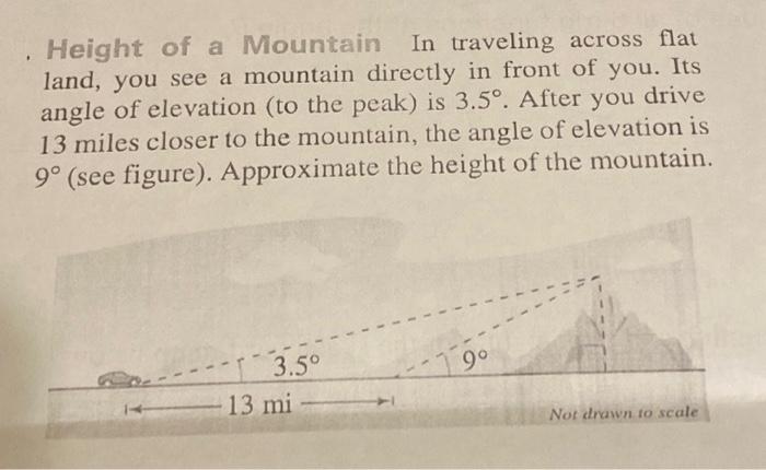 Solved Height of a Mountain In traveling across flat land, | Chegg.com
