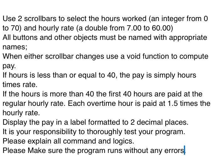 Solved Use 2 scrollbars to select the hours worked (an | Chegg.com