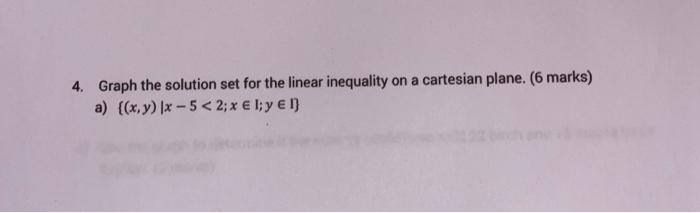 Solved 4. Graph the solution set for the linear inequality | Chegg.com