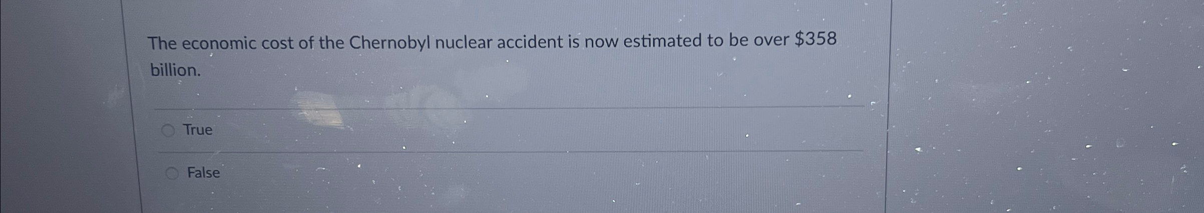 Solved The economic cost of the Chernobyl nuclear accident | Chegg.com