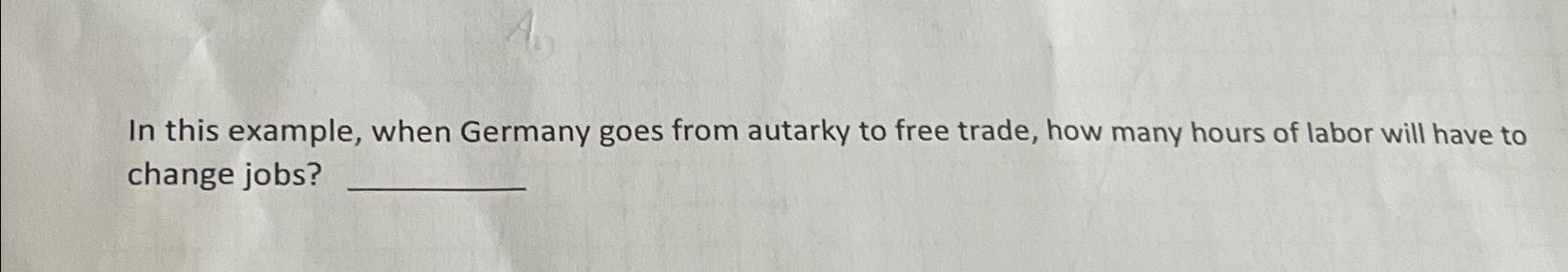 Solved In this example, when Germany goes from autarky to | Chegg.com