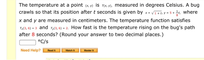 Solved The temperature at a point (X.) Is TX, Y), measured | Chegg.com