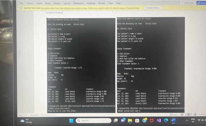 Vet Chinic lreatohent Sinulator Chbjcate - Code a | Chegg.com