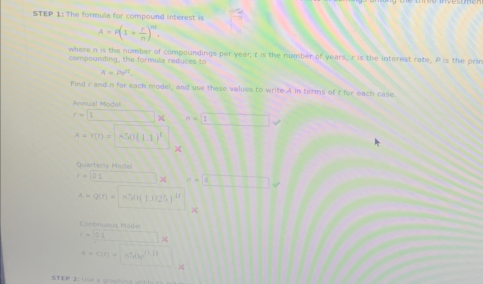 Solved STEP 1: The formula for compound interest | Chegg.com