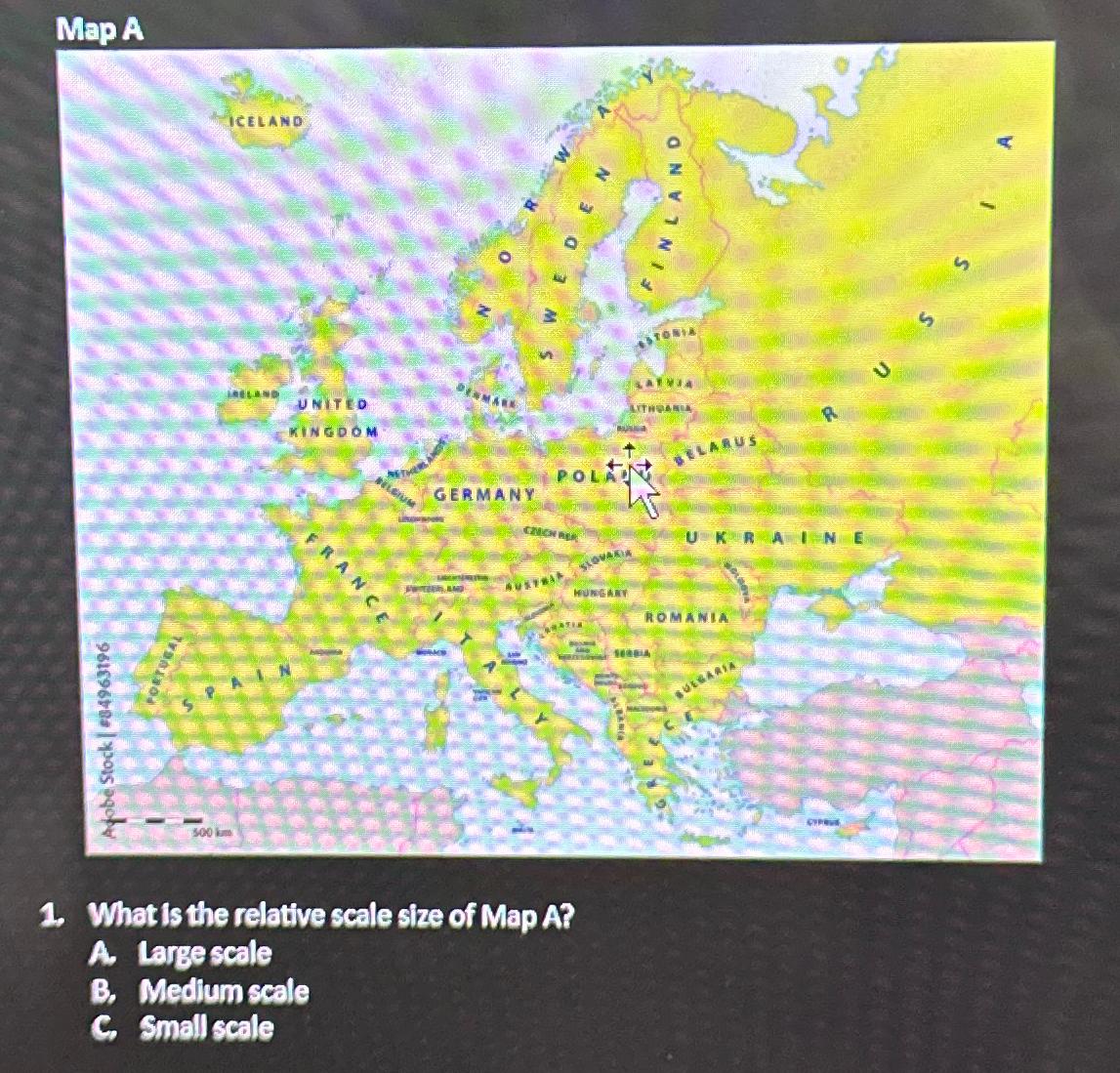 Solved Map AWhat is the relative scale size of Map A?A. | Chegg.com