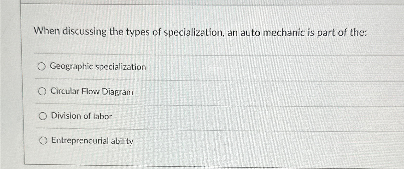 Solved When discussing the types of specialization, an auto | Chegg.com