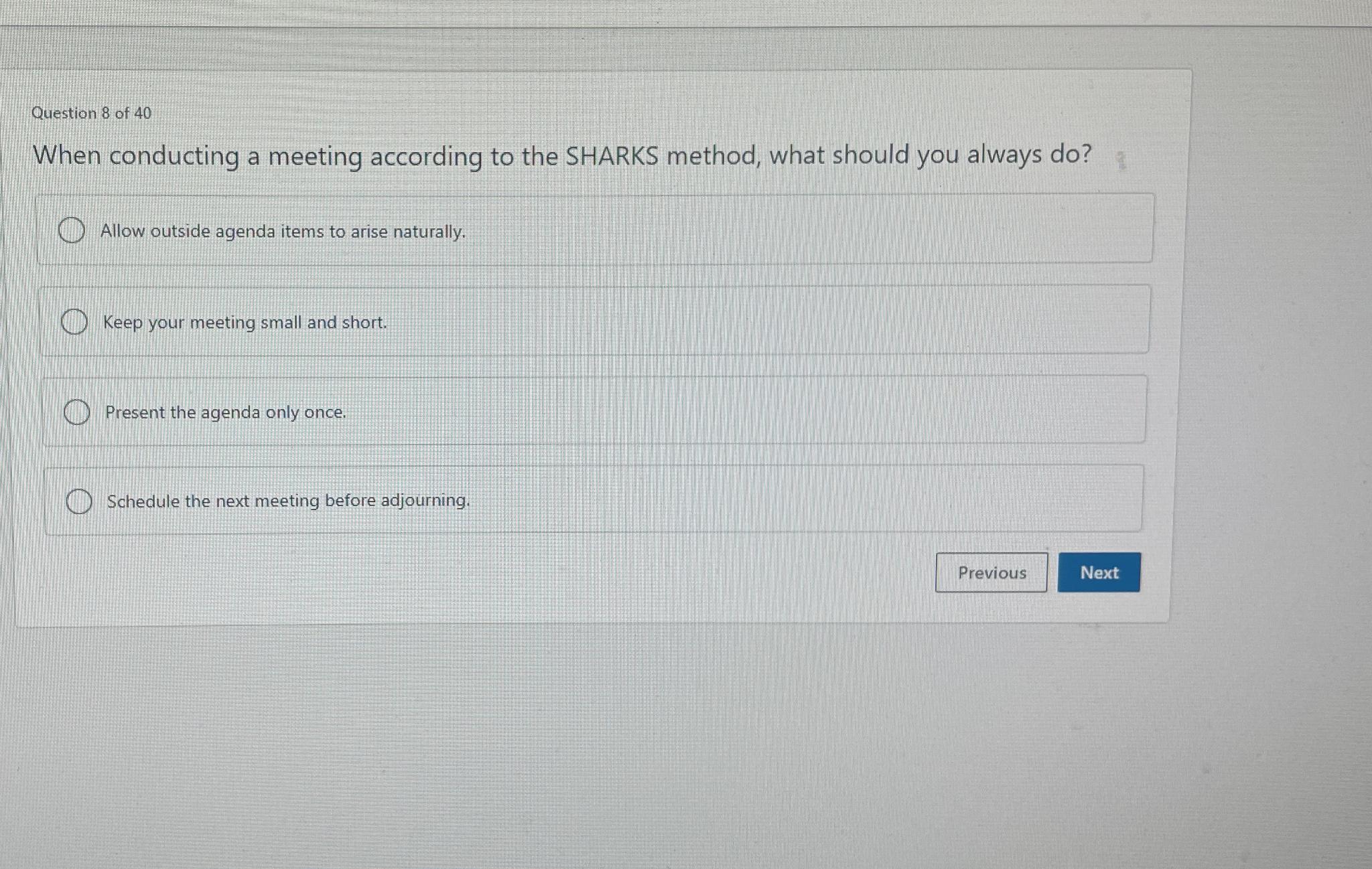 Solved Question 8 ﻿of 40When conducting a meeting according | Chegg.com