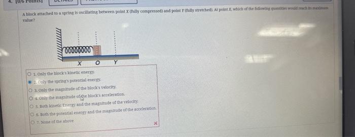 Solved A block attached to a spring is oscillating between | Chegg.com