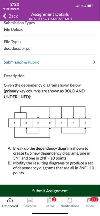 Description Given the dependency diagram shown below | Chegg.com