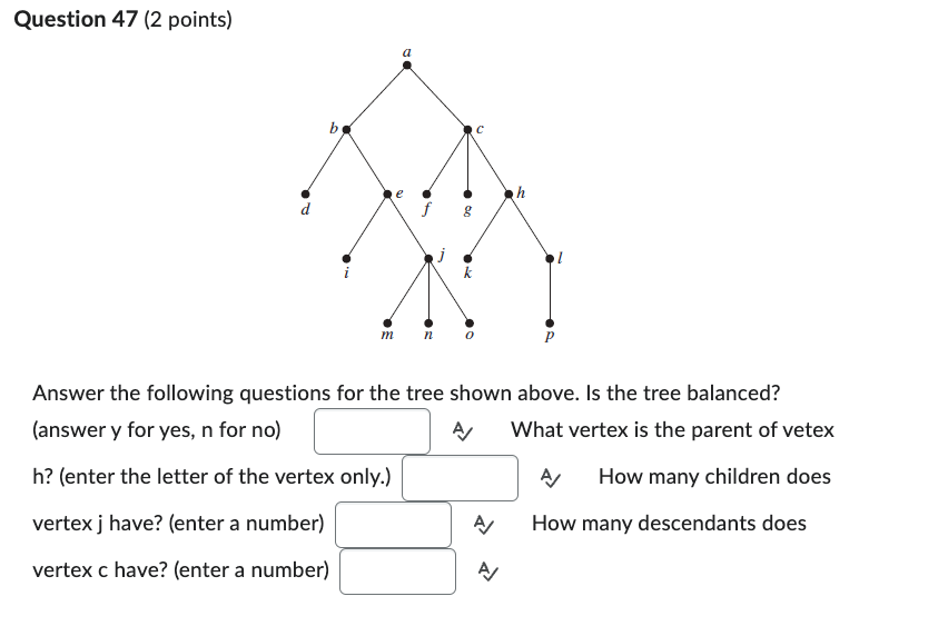 Solved Question 47 (2 ﻿points)Answer the following questions | Chegg.com