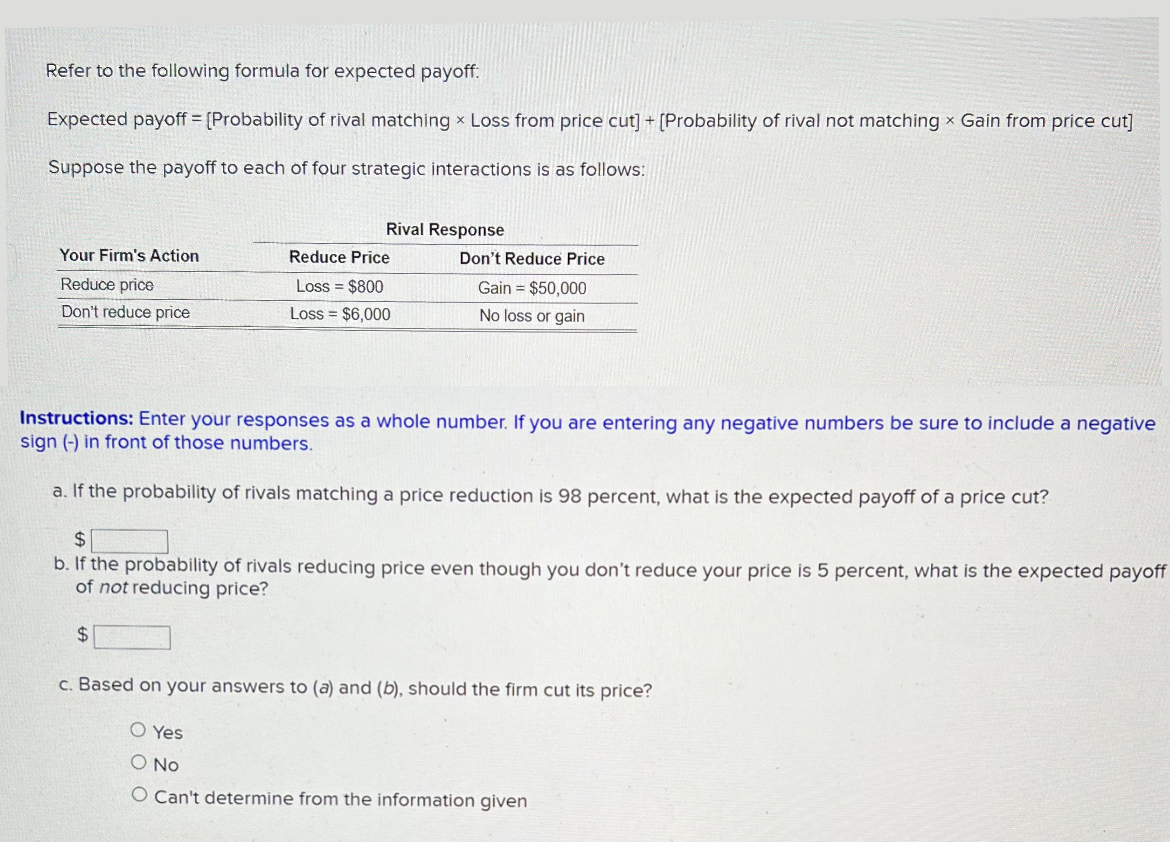 Solved Refer to the following formula for expected | Chegg.com