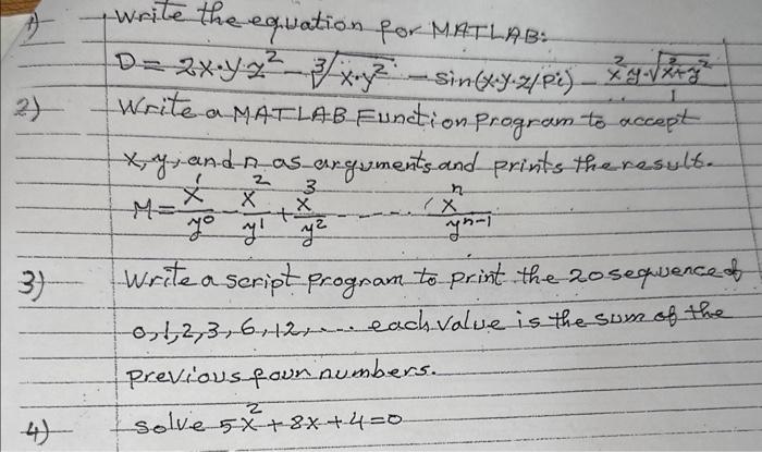 Solved matlab help. can someone please help me with those 4 | Chegg.com