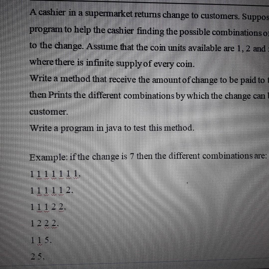 Solved A cashier in a supermarket returns change to | Chegg.com