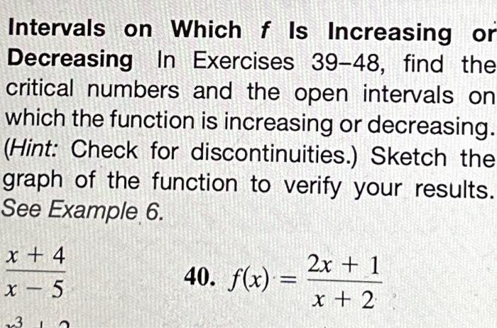 Solved Intervals on Which f Is Increasing or Decreasing In | Chegg.com