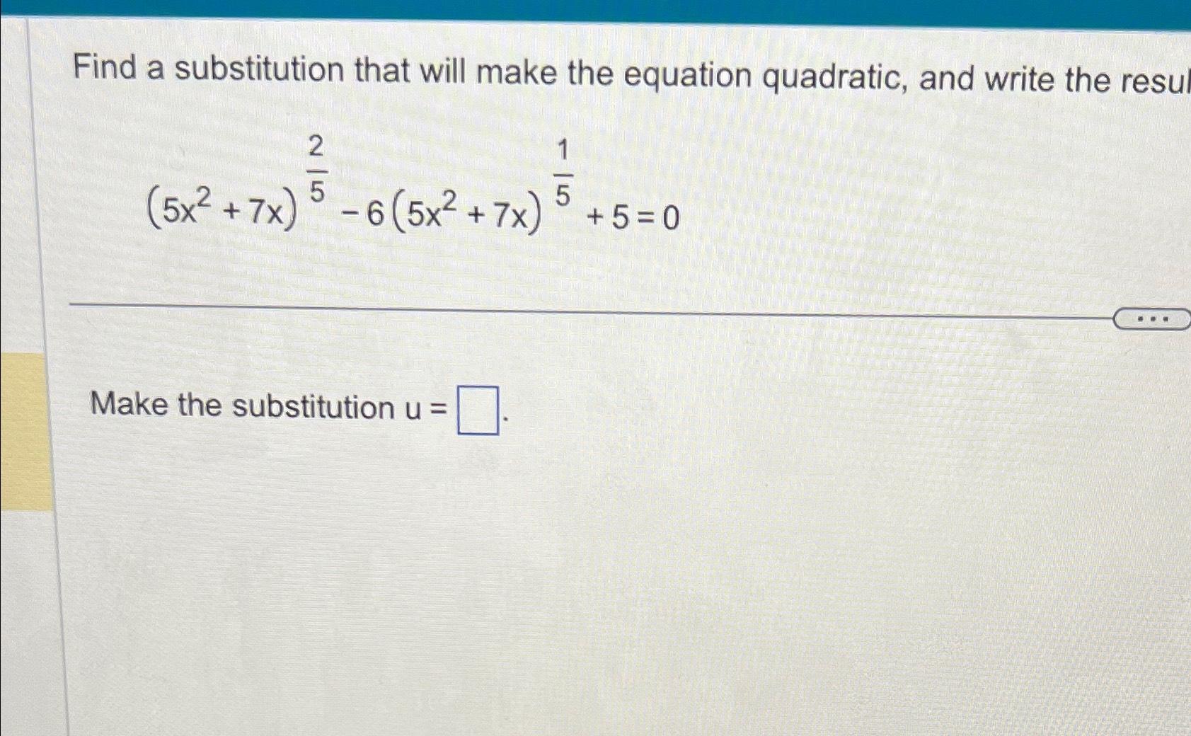 Solved Find a substitution that will make the equation | Chegg.com