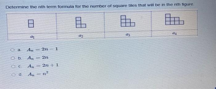 Solved Determine the nth term formula for the number of | Chegg.com