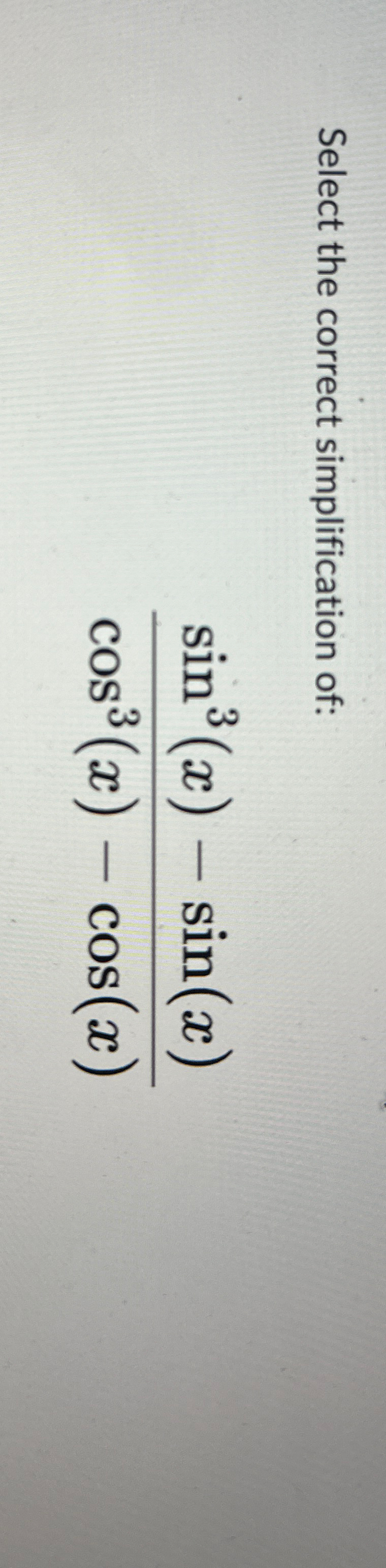 Solved Select the correct simplification | Chegg.com