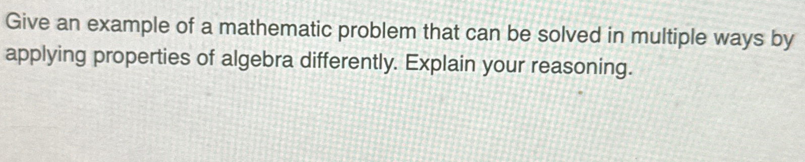 Solved Give an example of a mathematic problem that can be | Chegg.com