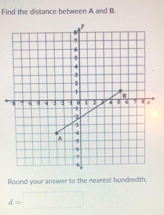 Solved Find the distance between A and B. 7 SA 3 2 + B 618 x | Chegg.com