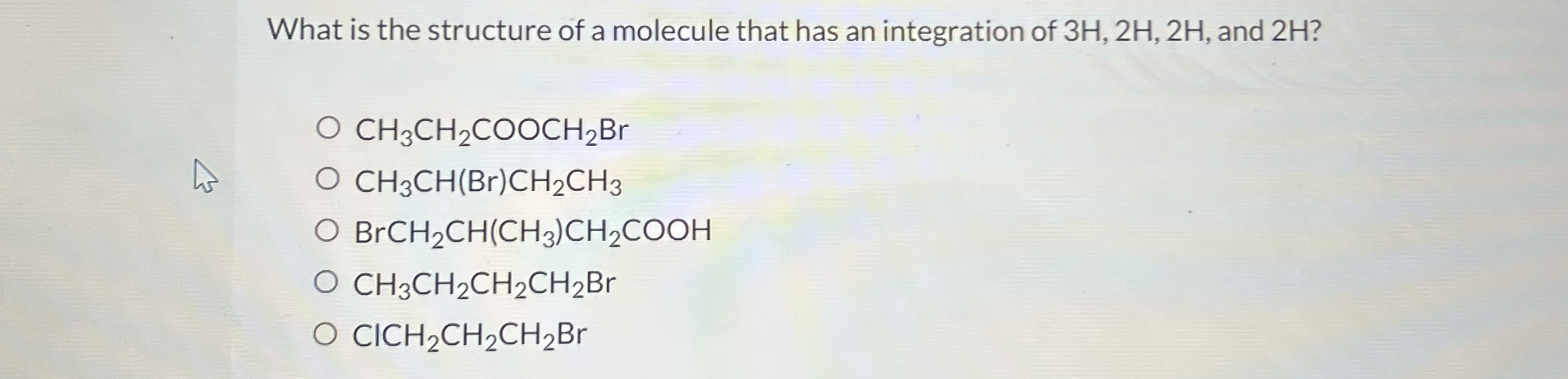 Solved What is the structure of a molecule that has an | Chegg.com