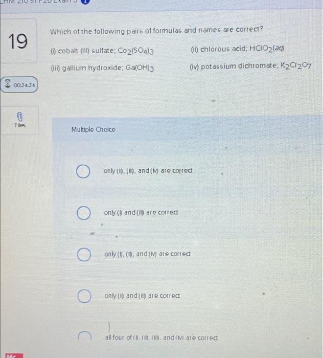 Solved CHM 210 S1 F20 Exam 3 Which of the following series | Chegg.com