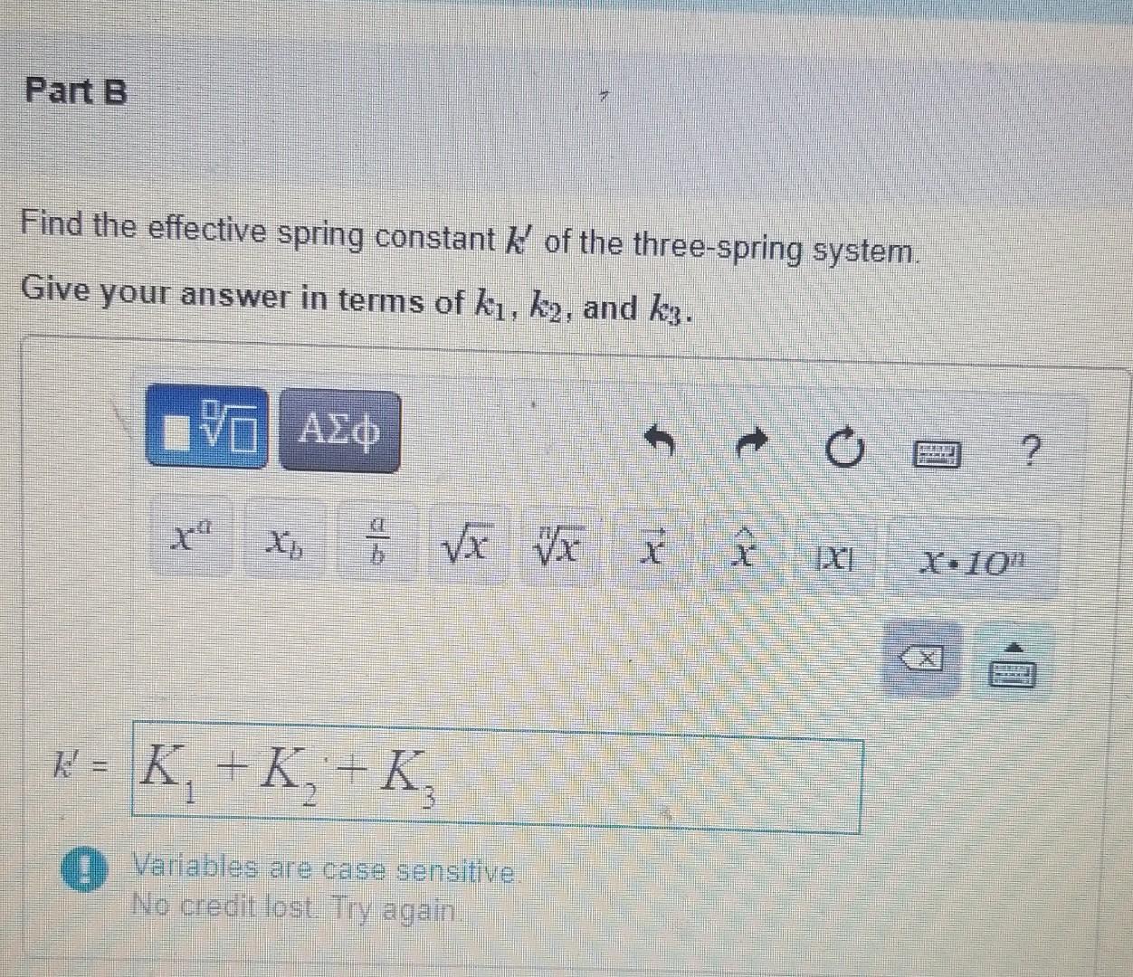 Solved In this problem you will study two cases of springs | Chegg.com