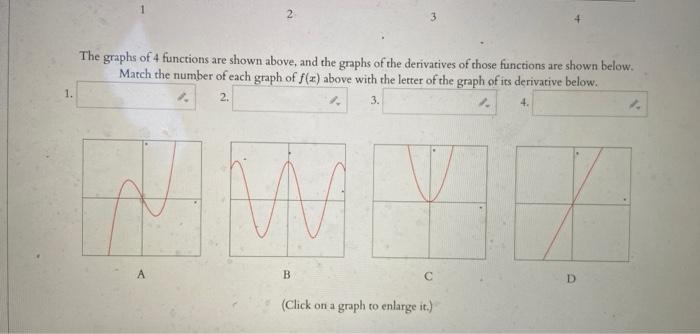 Solved (Click on a graph to enlarge ir.) The graphs of 4 | Chegg.com