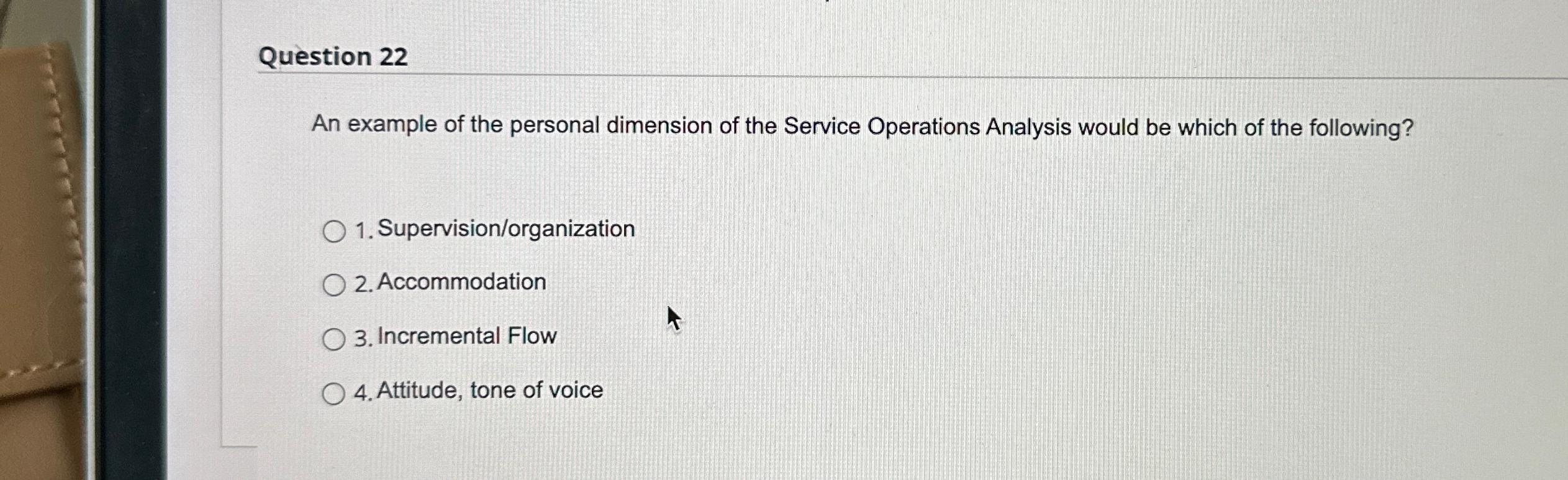 Solved Question 22An example of the personal dimension of | Chegg.com
