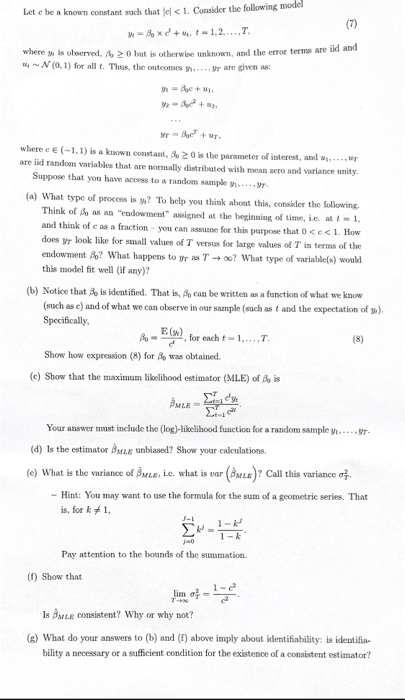 Let e be a known constant such that d