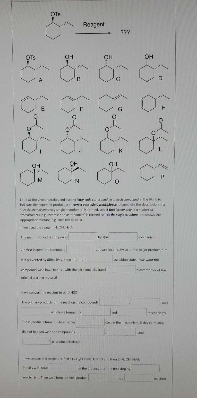 Solved OTS Reagent ??? OTS OH OH OH ca A B U E F G H jos o 1 | Chegg.com