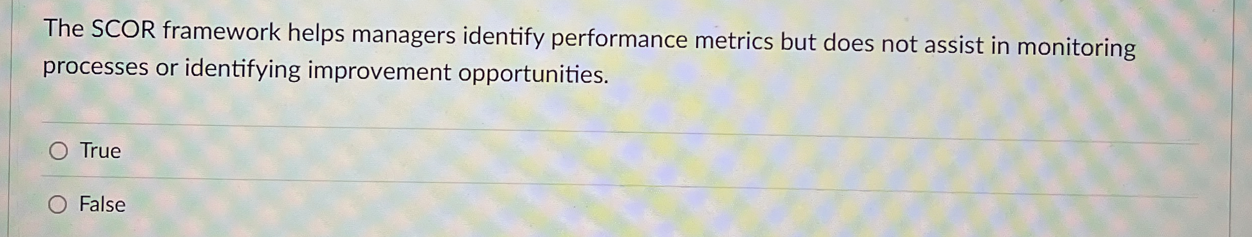 Solved The SCOR framework helps managers identify | Chegg.com